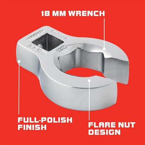 Proto 38in Drive Full Polish Metric Flare Nut Crowfoot Wrench 6