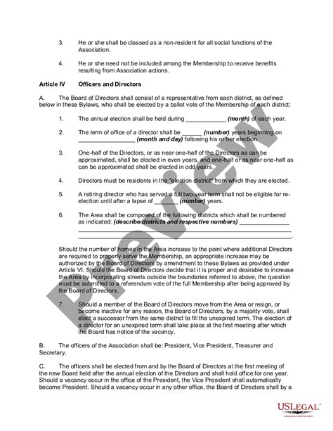 Bylaws Of Unincorporated Association Of Subdivision Residents
