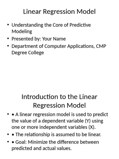 Linear Regression Model Explained Pdf