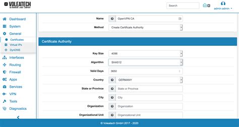 18 2 2 Openvpn Settings — Vt Air 25 04 1 Documentation