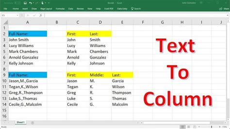 how to split text into multiple columns using text to column in excel