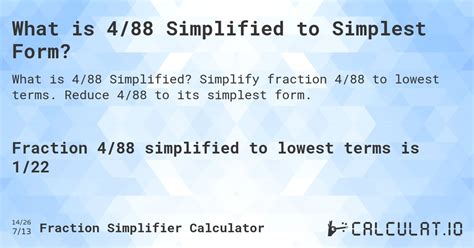 What Is 4 88 Simplified To Simplest Form Calculatio