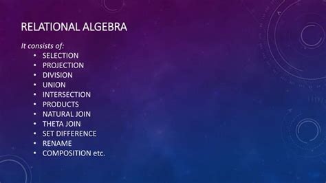 relational algebra introduction ppt