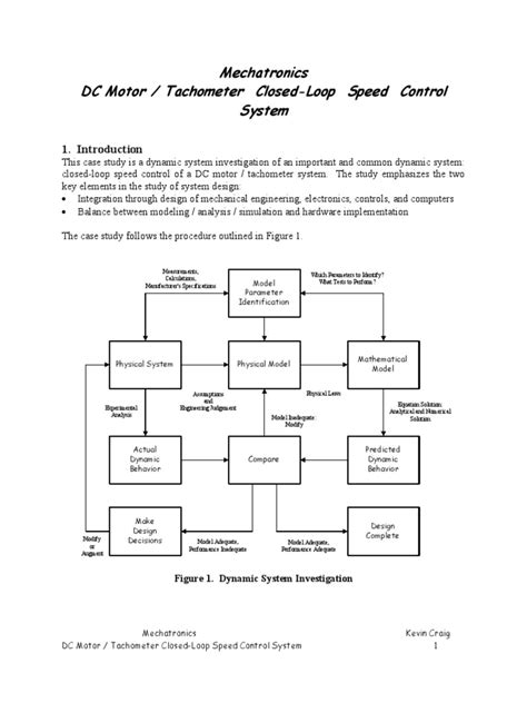 mechatronics dc motor tachometer closed loop speed control system