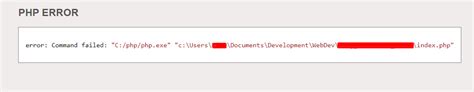 php error error command failed beheben webseite