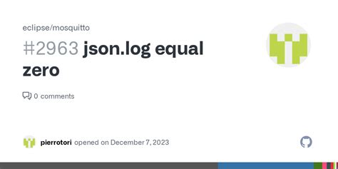 Jsonlog Equal Zero · Issue 2963 · Eclipsemosquitto · Github