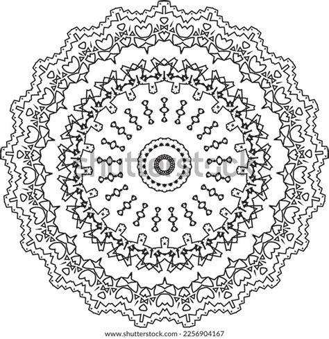 Round Pattern Black Outline Vector File Stock Vector Royalty Free 2256904167 Shutterstock