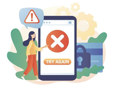 Payment Error Smartphone App With Cross Checkmark Cashless NFC Payment Failed Online
