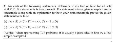 solved 3 ﻿for each of the following statements determine if