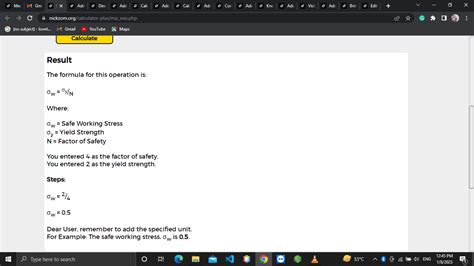 How To Calculate And Solve For Safe Working Stress Mechanical Properties