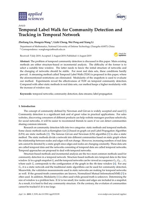 Pdf Temporal Label Walk For Community Detection And Tracking In
