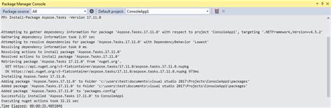 installation of aspose tasks for aspose tasks documentation