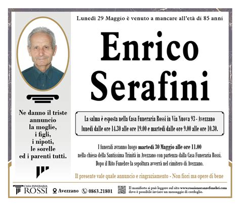 Enrico Serafini Necrologi Marsica