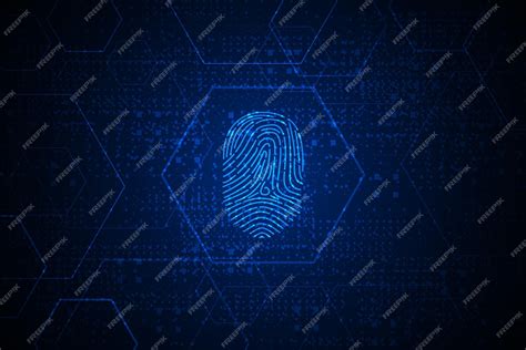 Premium Vector Scan Fingerprint Cyber Security And Password Control Through Fingerprints