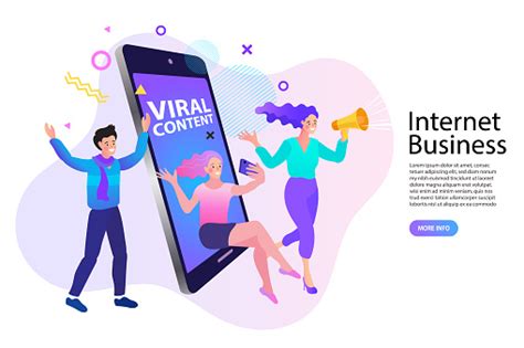 인플루언서 마케팅 컨셉 온라인 팔로워를 위한 블로거 프로모션 서비스 및 상품 화면에 메가 폰과 그녀를 둘러싼 젊은 이들이 여자 플랫 벡터 그림입니다 개념에 대한 스톡 벡터