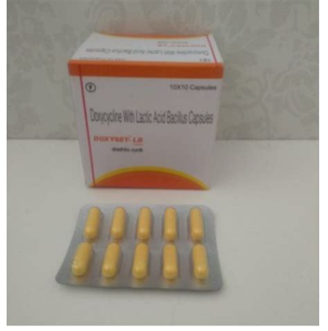 Doxyset LB 100mg Doxycycline With Lactic Acid Bacillus Capsule 10 Capsules At 1200 Box In Ambala