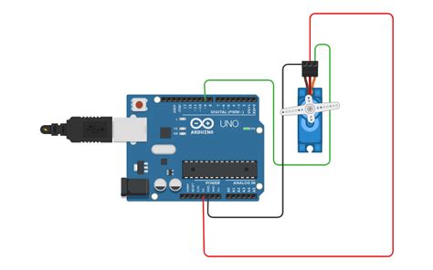 Circuit Design Servo Motor Tinkercad