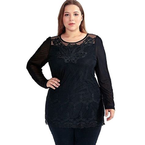 Autumn Long Sleeve Plus Size White Lace Elegant Blouses Shirt 4xl 5xl