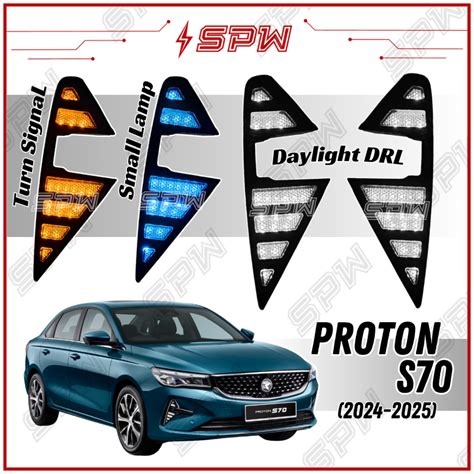 Proton S70 2023 2024 2025 Mustang Drl Daylight Foglamp Cover Led Front Bumper Foglight Spotlight