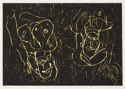 Georg Baselitz Woman And Woman 1994 Woodcut