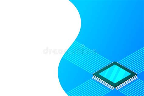 High Tech Electronic Pcb Printed Circuit Board With Processor Microchips And Glowing Digital