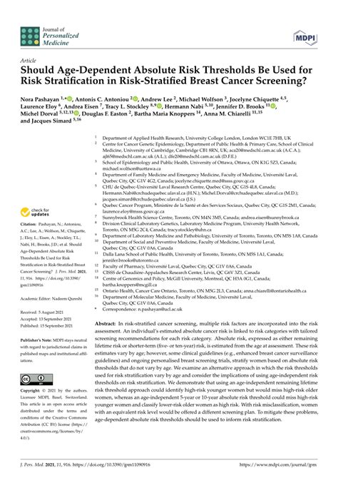 Pdf Should Age Dependent Absolute Risk Thresholds Be Used For Risk