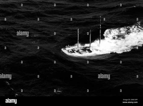 An Aerial Port Side View Of A Soviet Victor I Class Submarine