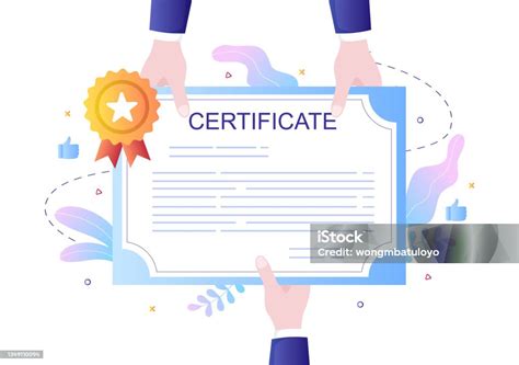 라이센스 배지 디플로마 및 웹사이트 포스터 또는 브로셔 배경 벡터 일러스트레이션의 메달이 있는 인증서 문서 아이콘 감탄에 대한