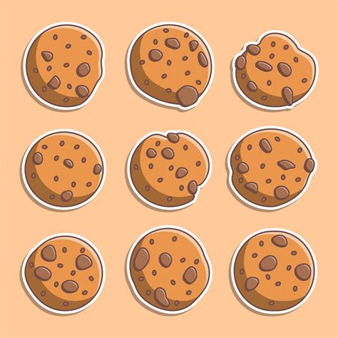 Conjunto De Galletas De Estilo De Dibujos Animados Lindo 1427318 Vector