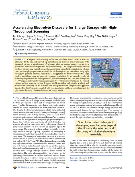 Pdf Accelerating Electrolyte Discovery For Energy Storage With High