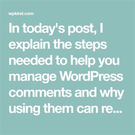 How To Manage Comments In Wordpress Wpkind Mean People Wordpress Manage