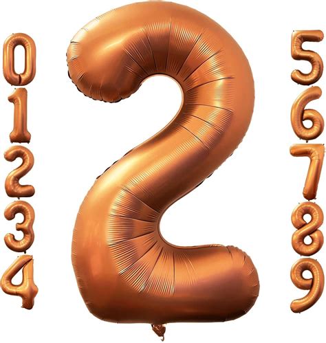 Lovoir 40 Inch Orange Number 2 Balloon Large Size Jumbo
