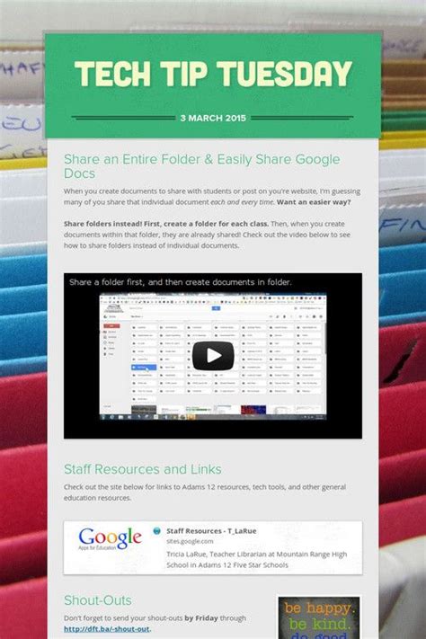 tech tip tuesday instructional technology shared folder techie teacher