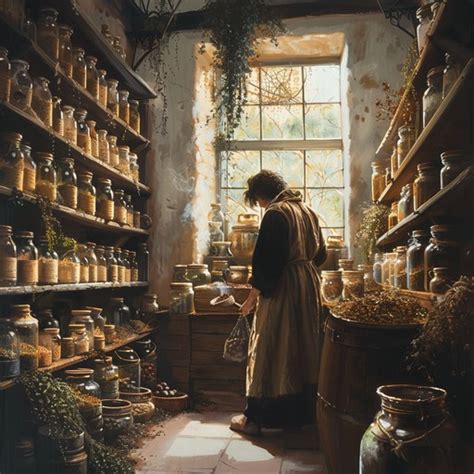 Free Apothecary Sorting Herbs Image Apothecary Herbs Sorting