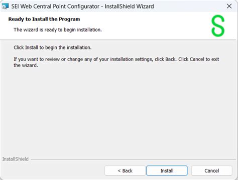 installing the web central point configurator
