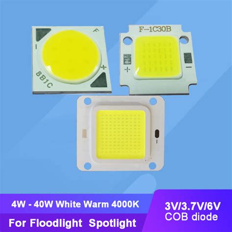 Input 3v 37v 6v 4w 40w Warm White 4000k Led Cob Light Square
