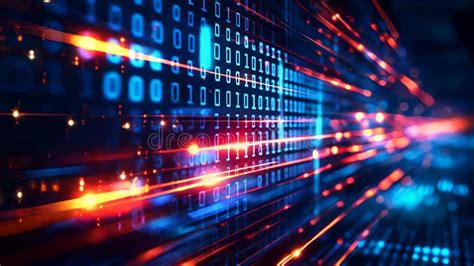 Abstract Technology Background With Binary Code Futuristic Communication In Cyberspace Network