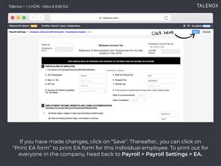Print Form EA From Talenox PPT
