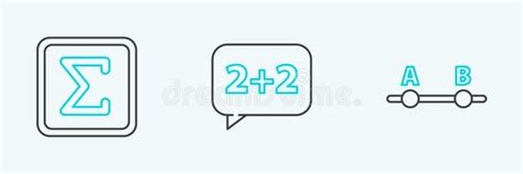 Set Line Graph Schedule Chart Diagram Sigma Symbol And Equation Solution Icon Vector Stock