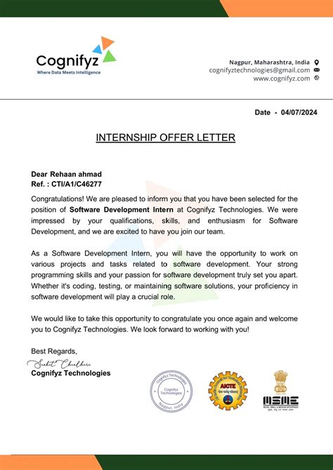 Rehaan Ahmad On Linkedin Internship Cognifyz Javadeveloper Btech Career