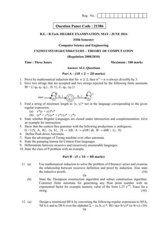 Cs Theory Of Computation May June PDF