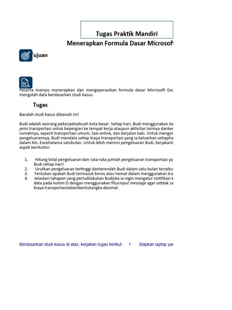 Tpm 1 Menggunakan Formula Sederhana Excel Rizal Rangga Bahari Pdf