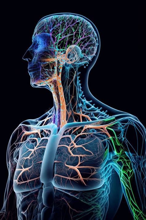 Anatomical Body Of Cyborg Robot With Artificial Intelligence Generative Ai Stock Illustration