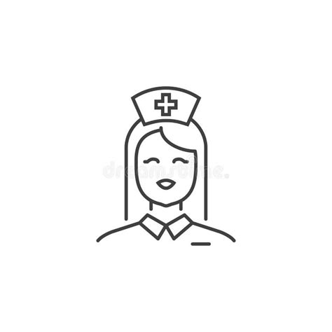 Nurse Thin Line Icon Medical Tests Concept Female Physician Sign On