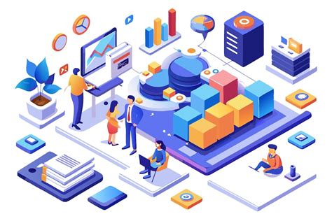 Team Of People Working Together On A Data Analysis Project With Charts Graphs And A Server In