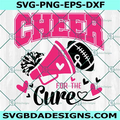 Cheer For The Cure Svg Breast Cancer Svg Cheerleader Svg