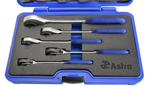 5pc Ratchet And Release Flare Nut Wrench Set Metric Astro Pneumatic Tools