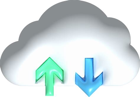 3d illustration icon upload data cloud system data loading symbol