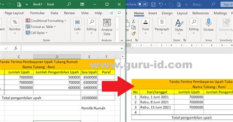 Cara Mengambil Data Dari Excel Ke Word Serta Memasukkan Tabel Excel
