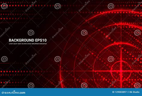 Abstract Red Target Shooting Range On Black Background Success Solutions Concept Stock Vector